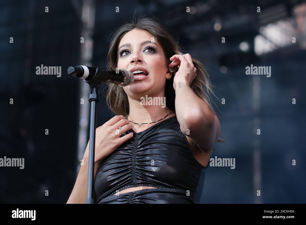 The singer Ana Guerra performs during the Vive Dial concert in San ...
