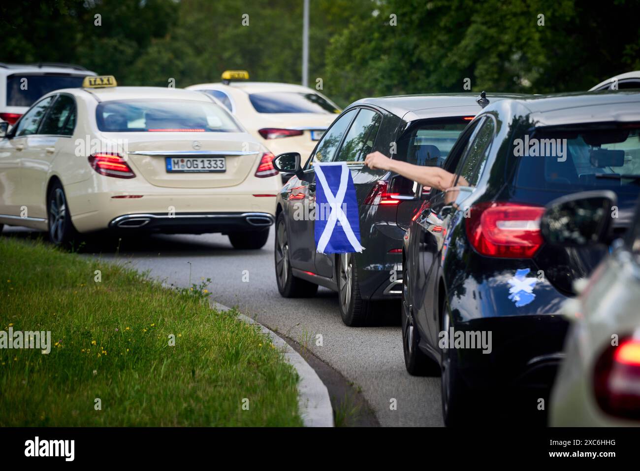 Munich, Bavaria, Germany - June 14, 2024: Motorcade in Munich for the ...
