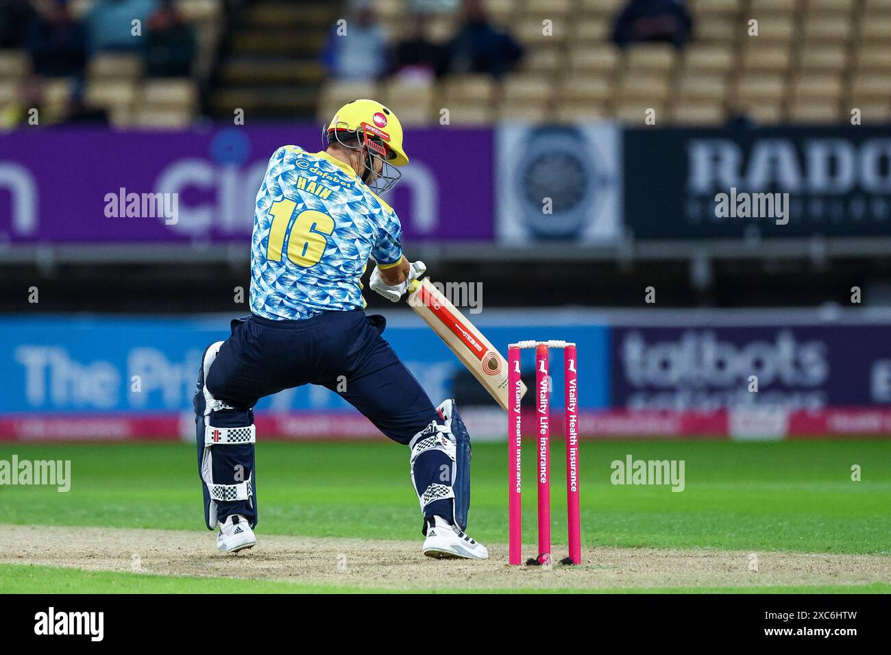 Sam Hain edges it to the boundary for 4 taken in Birmingham UK on 14 ...