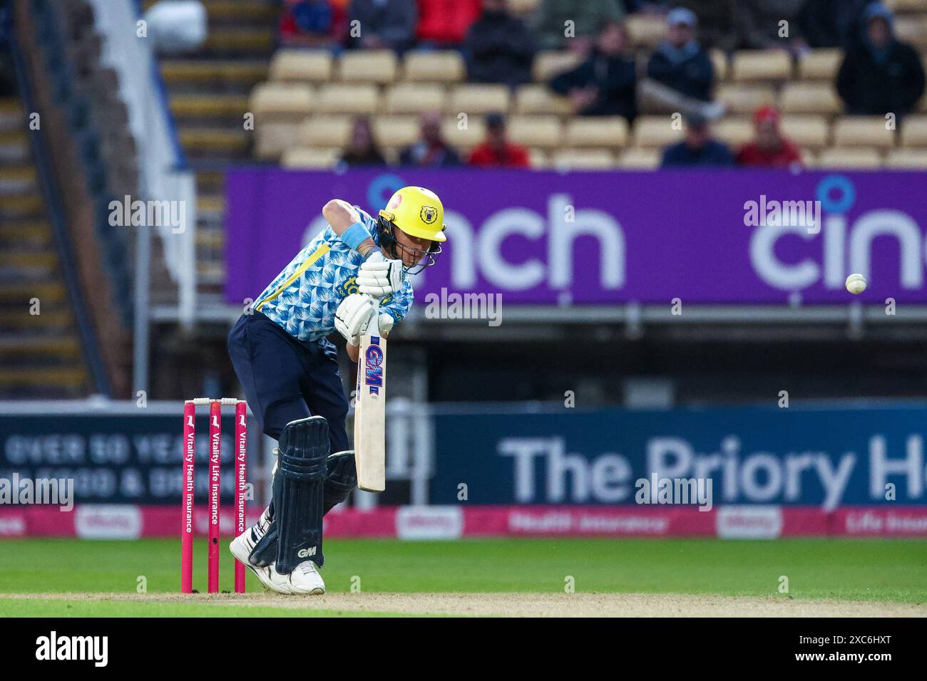 Jacob Bethell in action with the bat taken in Birmingham UK on 14 June ...