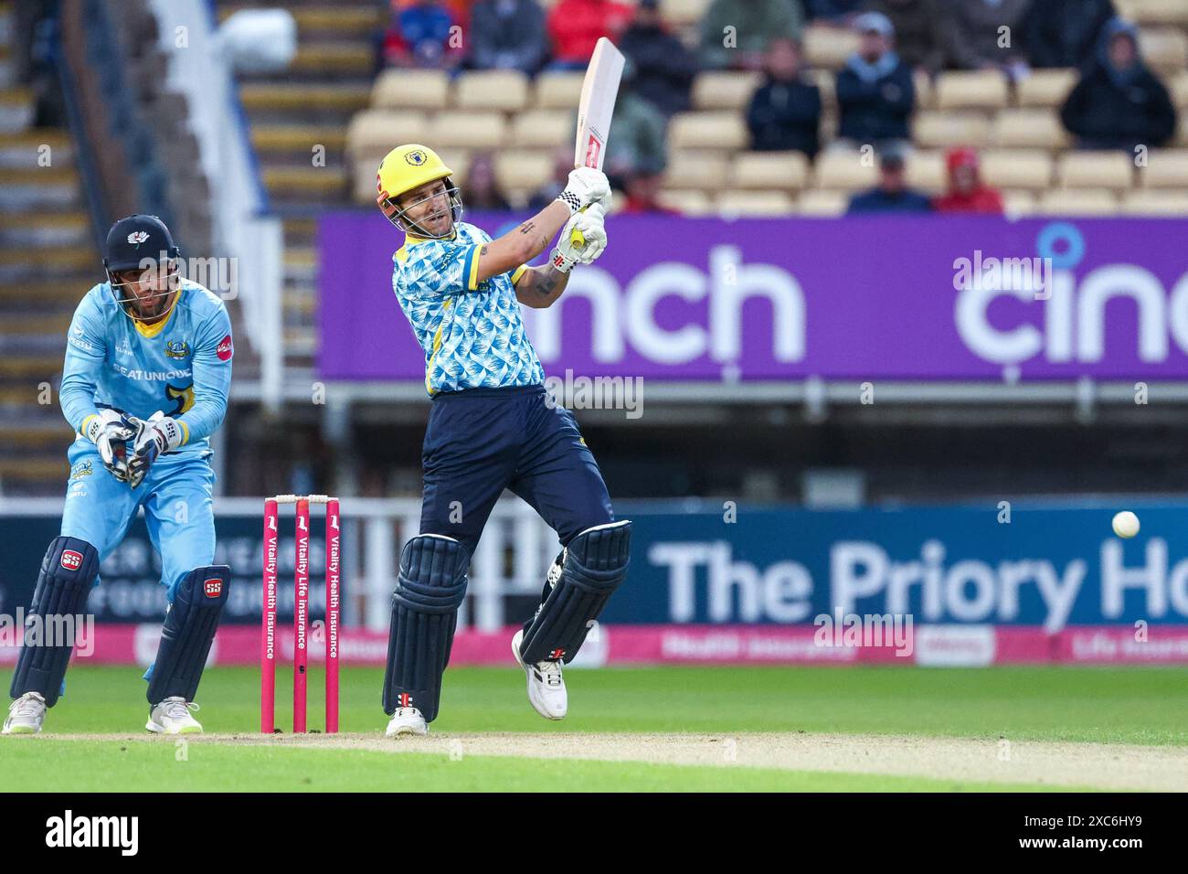 Sam Hain in action with the bat taken in Birmingham UK on 14 June 2024 ...