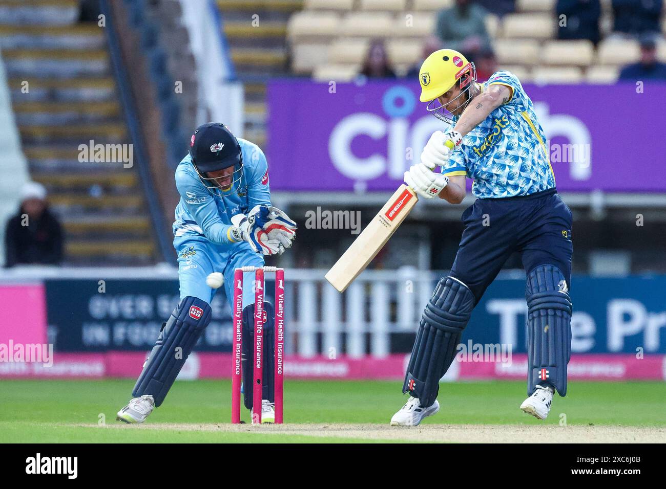 Sam Hain in action with the bat taken in Birmingham UK on 14 June 2024 ...