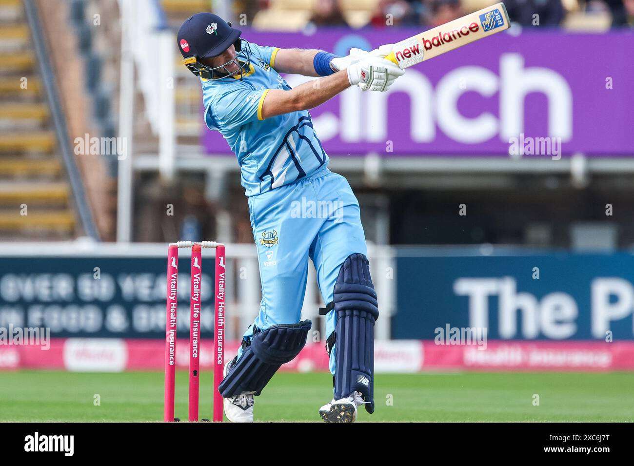 Joe Root in action with the bat taken in Birmingham UK on 14 June 2024 ...