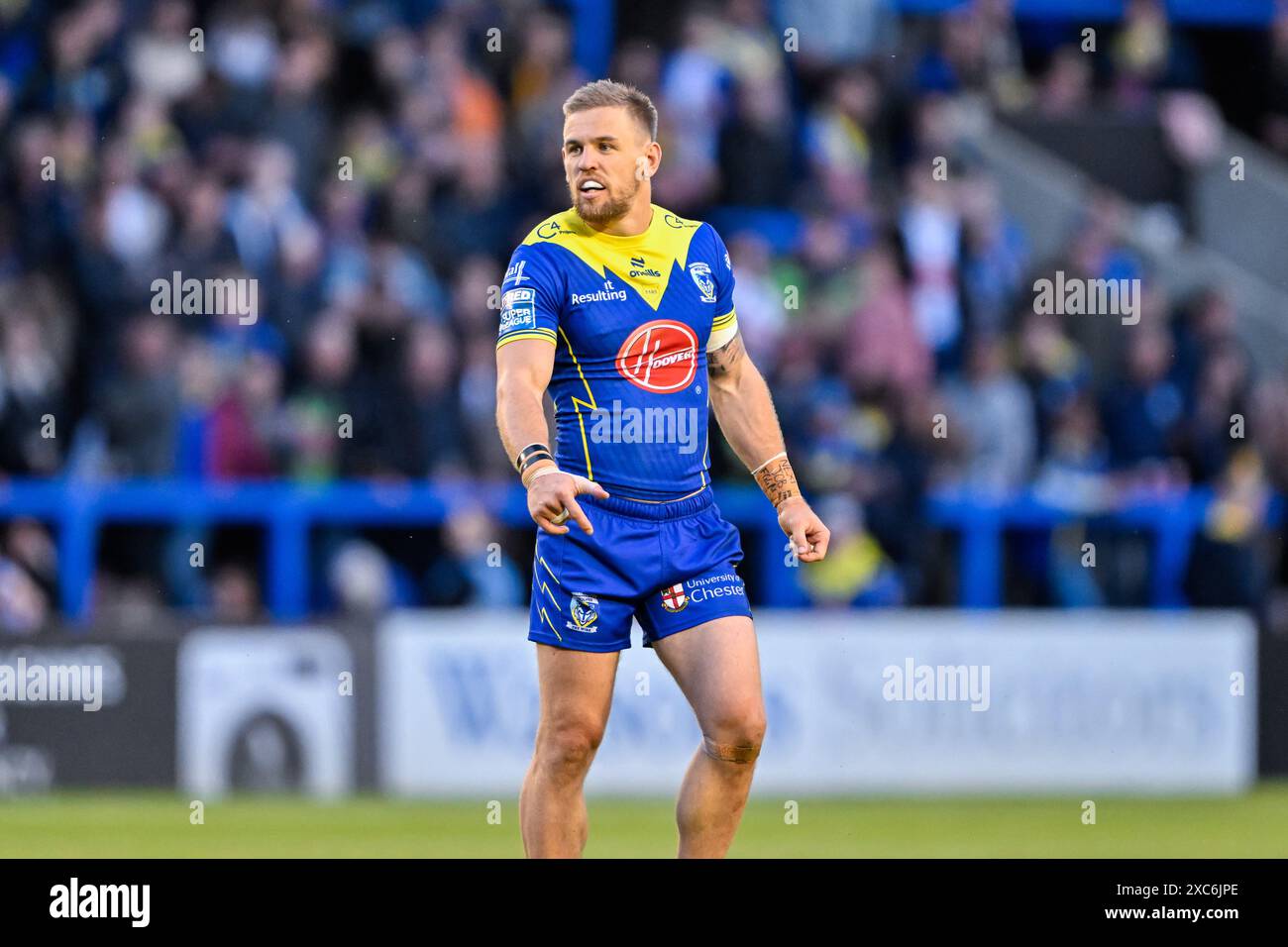 Warrington, UK. 14th June, 2024. Matt Dufty of Warrington Wolves during ...
