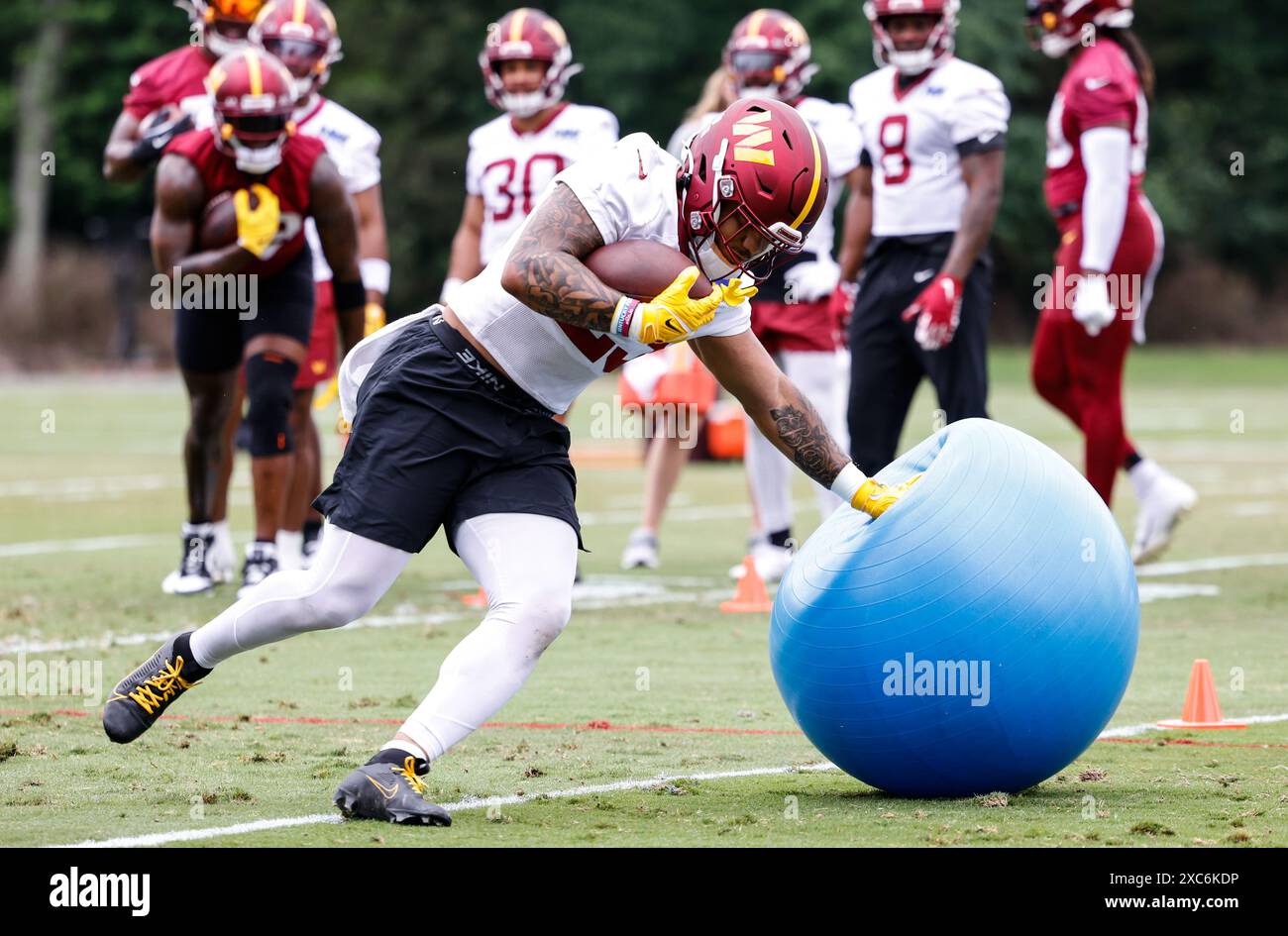 Washington Commanders running back Chris Rodriguez (23) performing ...