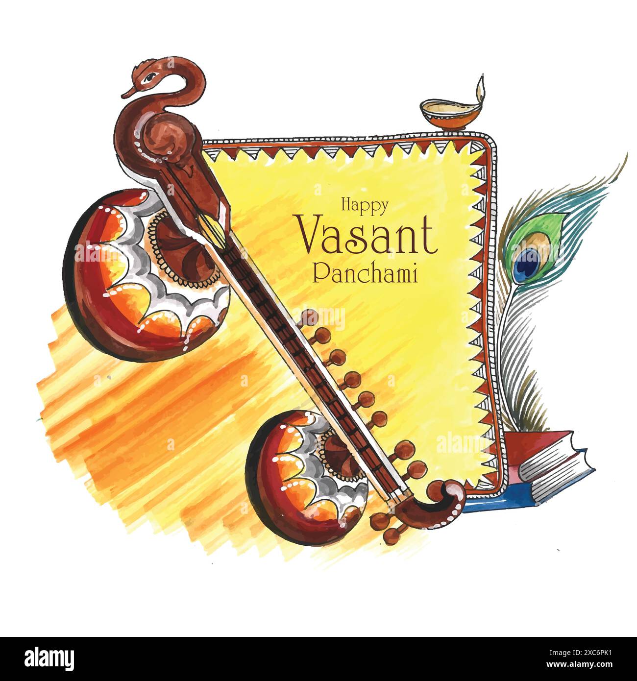 Happy vasant panchami celebration card background Stock Vector Image ...