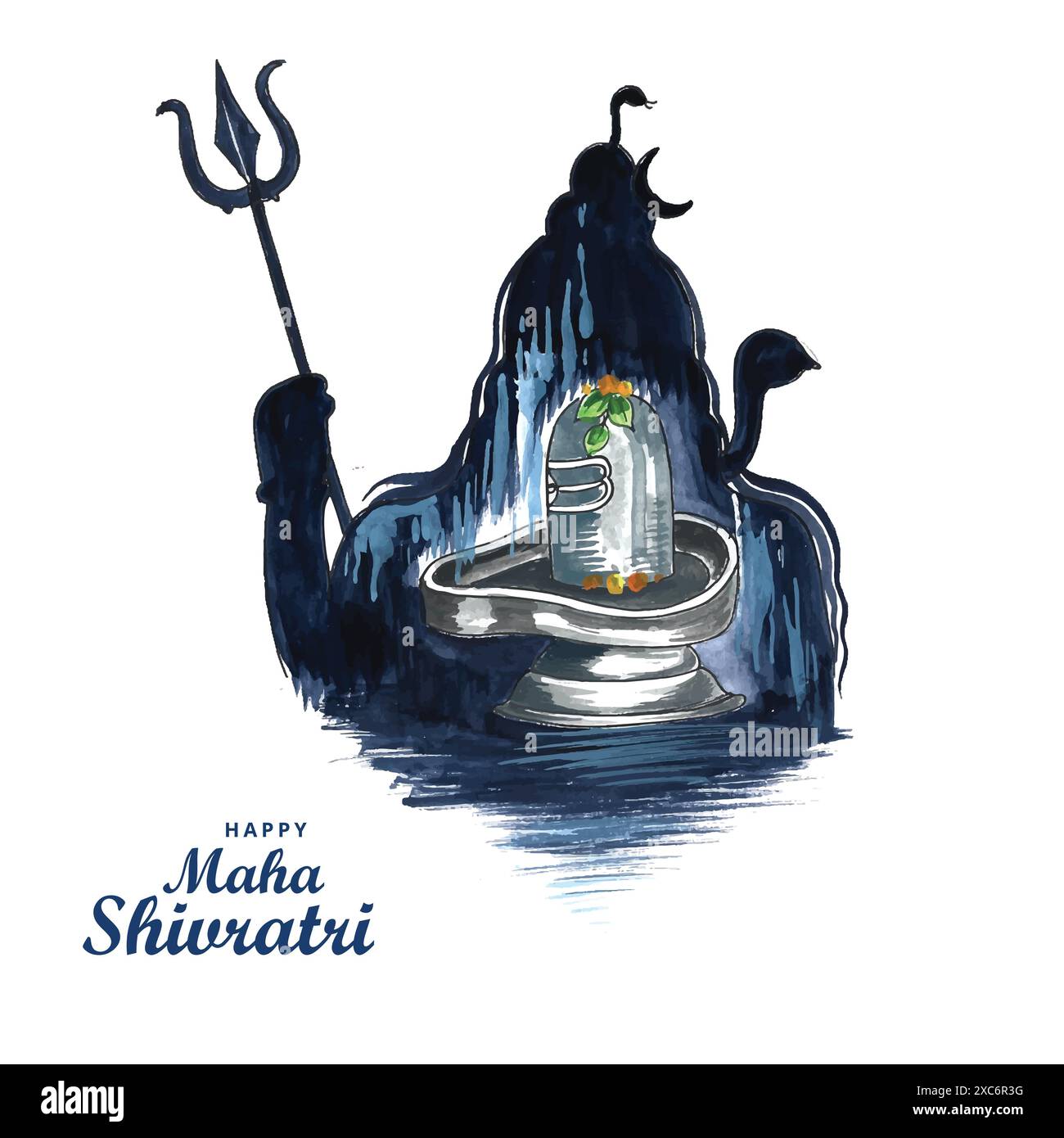 Lord shiva of india for traditional hindu festival maha shivaratri card ...