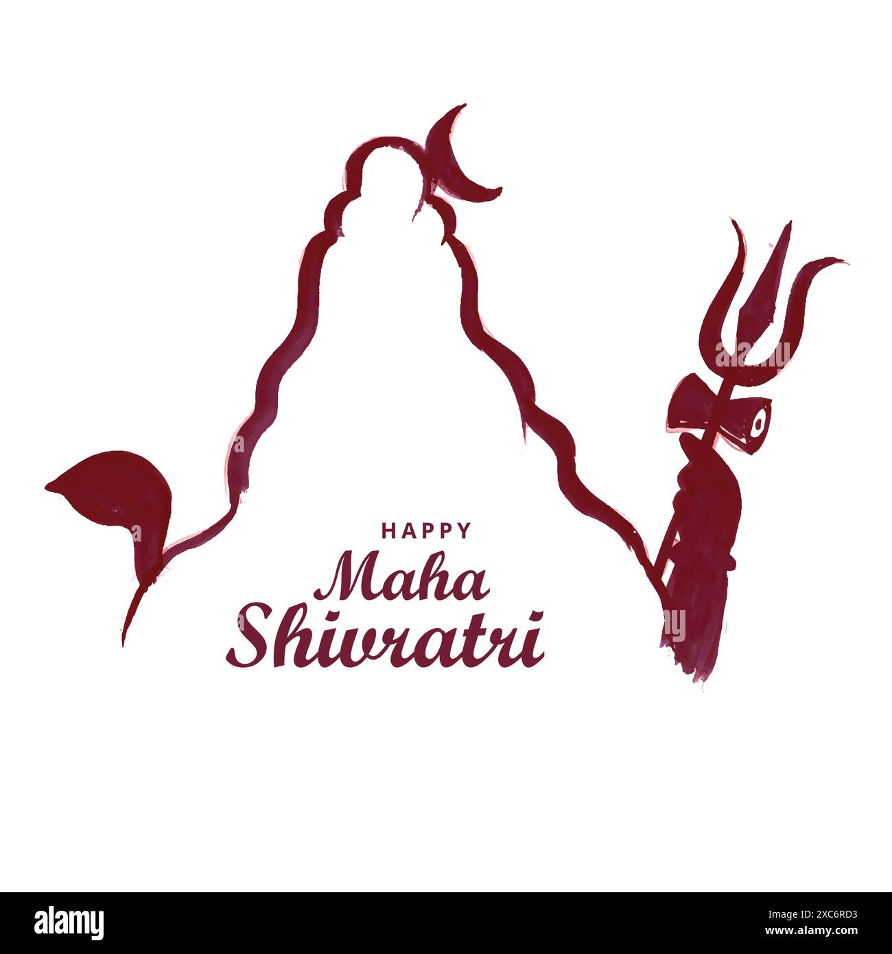 Hand draw maha shivratri for lord shiva sketch card design Stock Vector ...