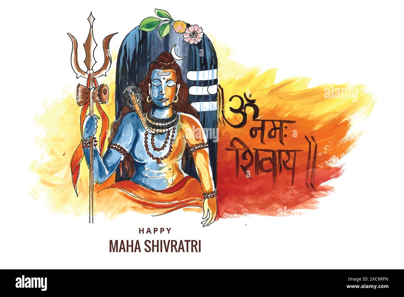 Hindu lord shiva for indian god maha shivratri beautiful card background Stock Vector Image ...