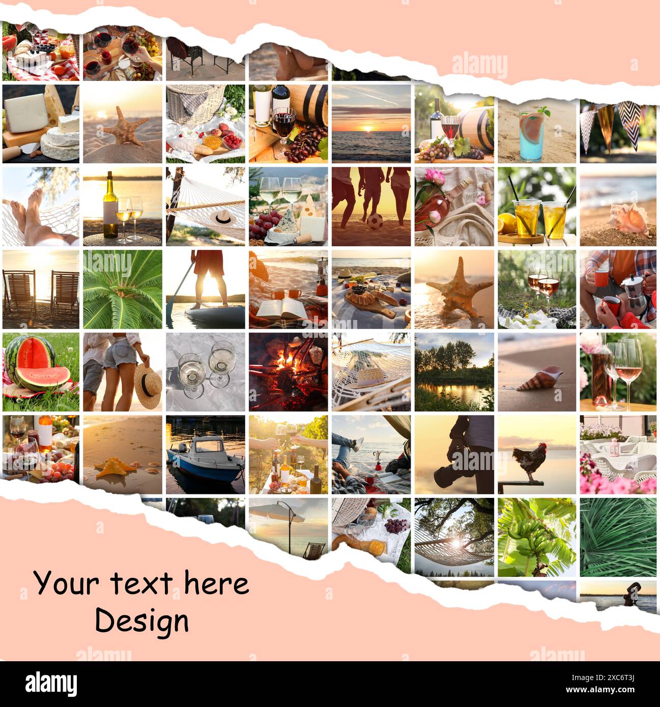 Summer vibes. Collage of seasonal photos with space for design Stock ...