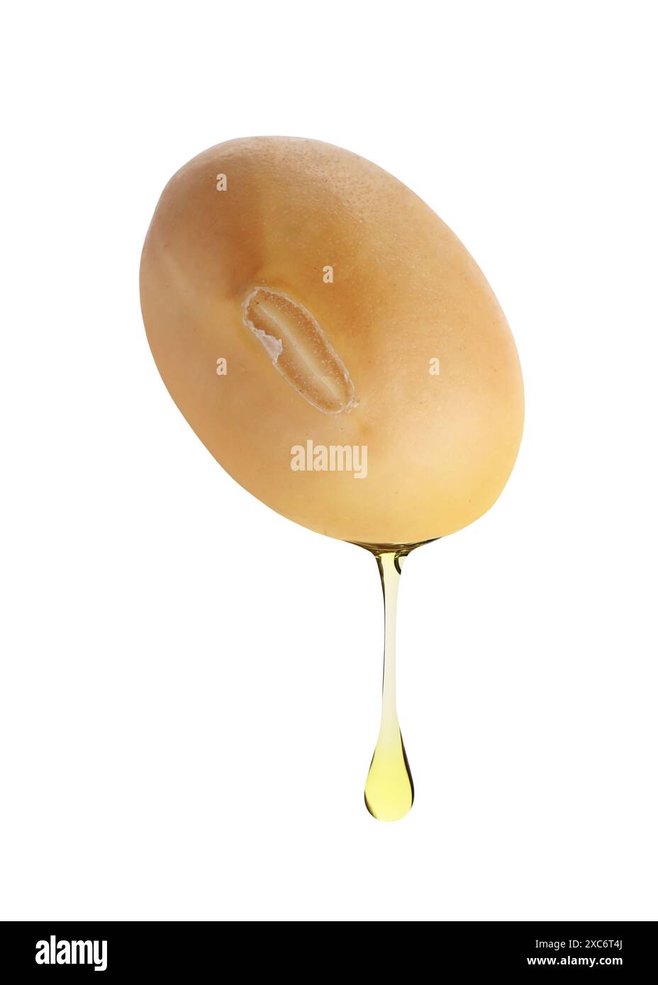 Cooking oil dripping from soybean on white background Stock Photo - Alamy