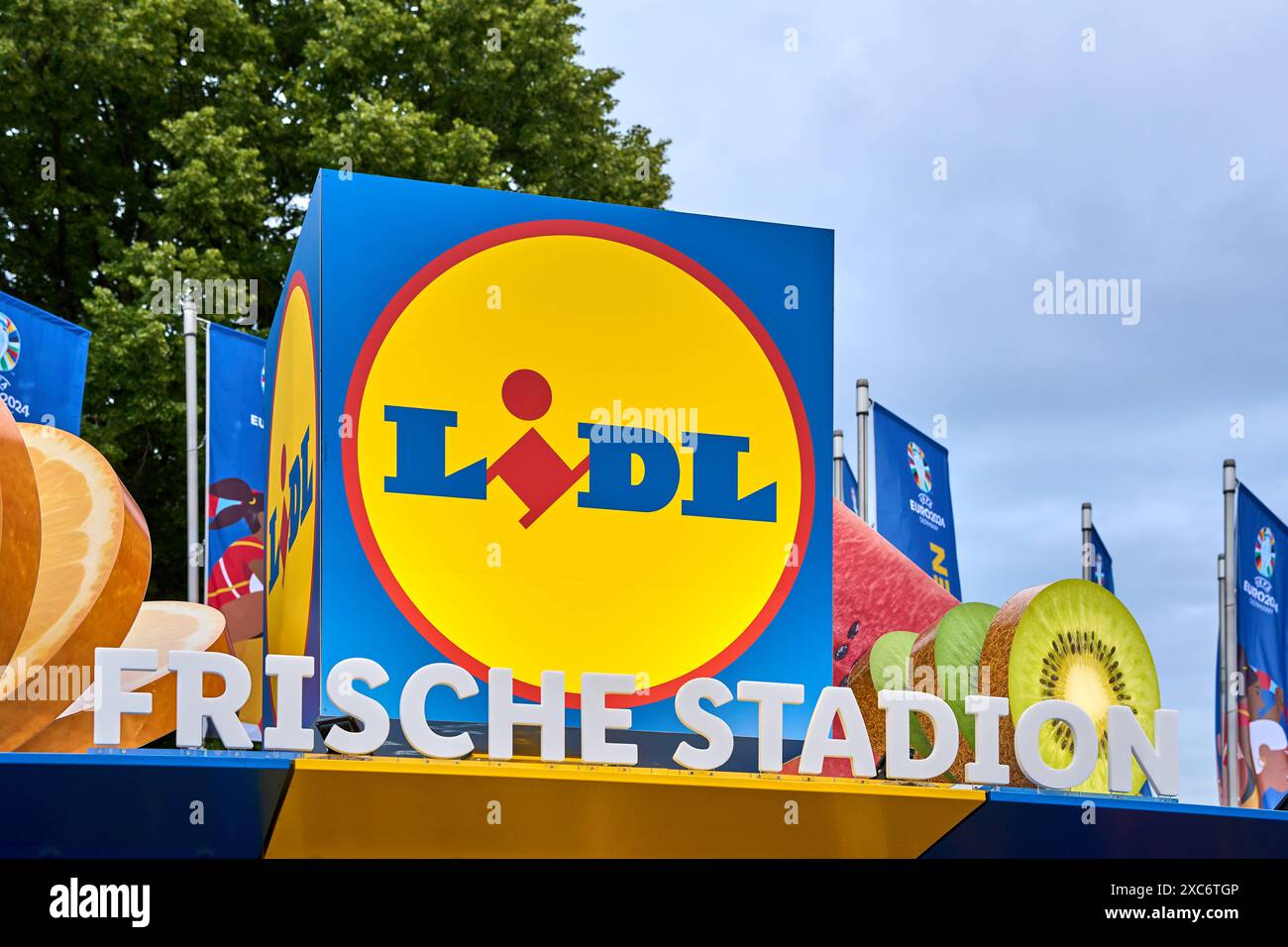 Munich, Bavaria, Germany - June 14, 2024: Lidl official partner of the ...