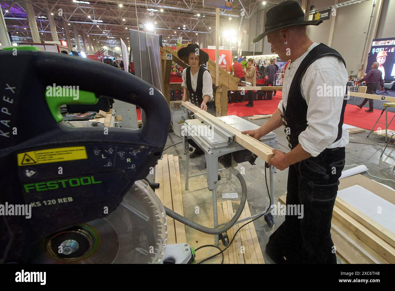 Bucharest, Romania. 14th June, 2024: German carpenters in traditional ...
