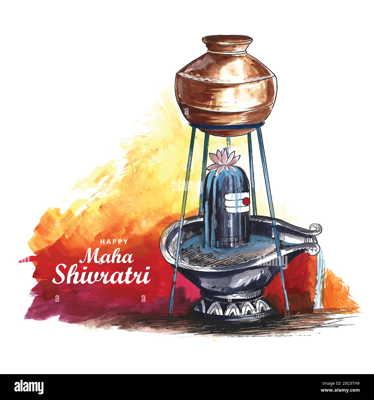 Beautiful happy maha shivratri greeting card with shivling background ...