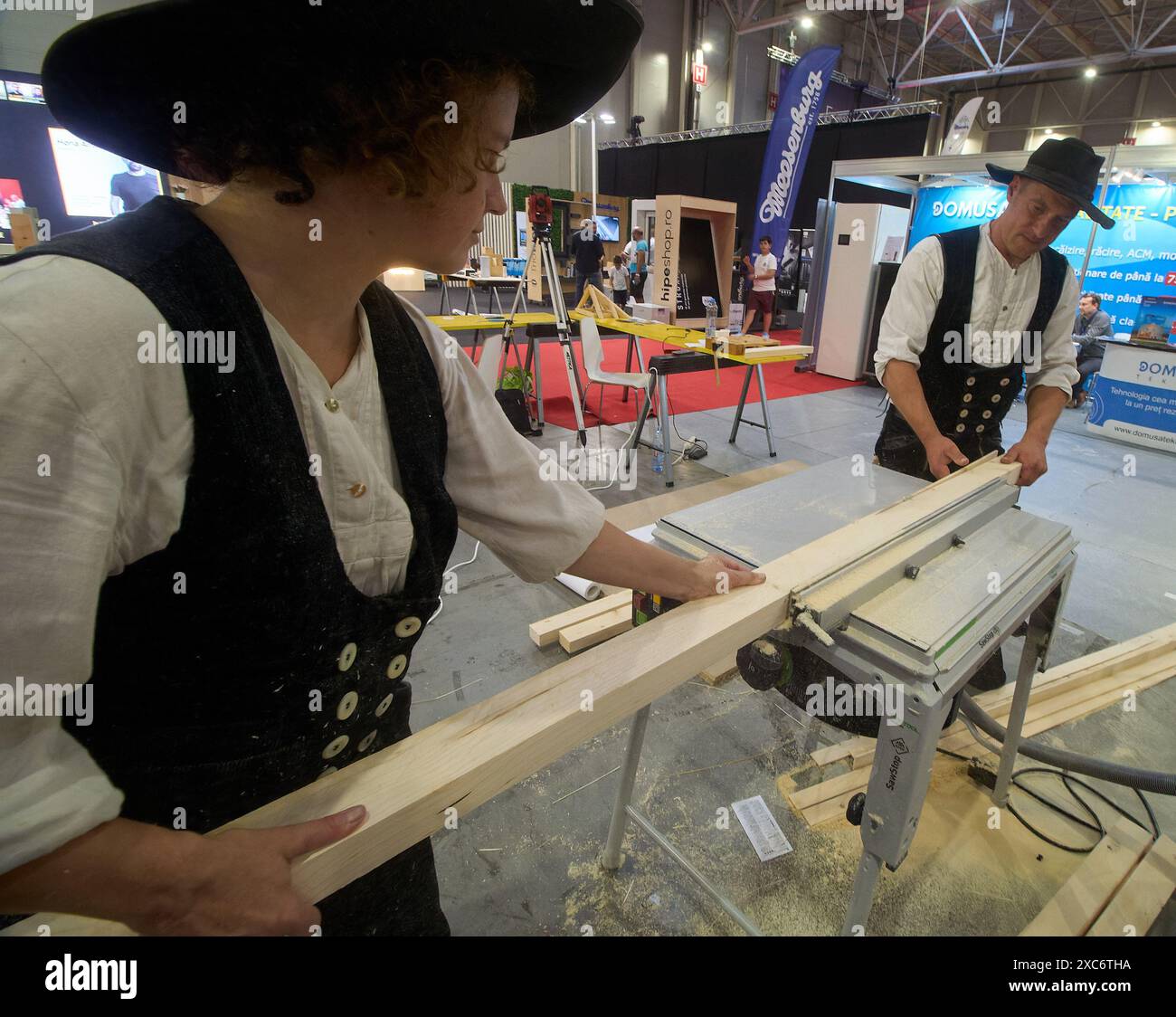 Bucharest, Romania. 14th June, 2024: German carpenters in traditional ...
