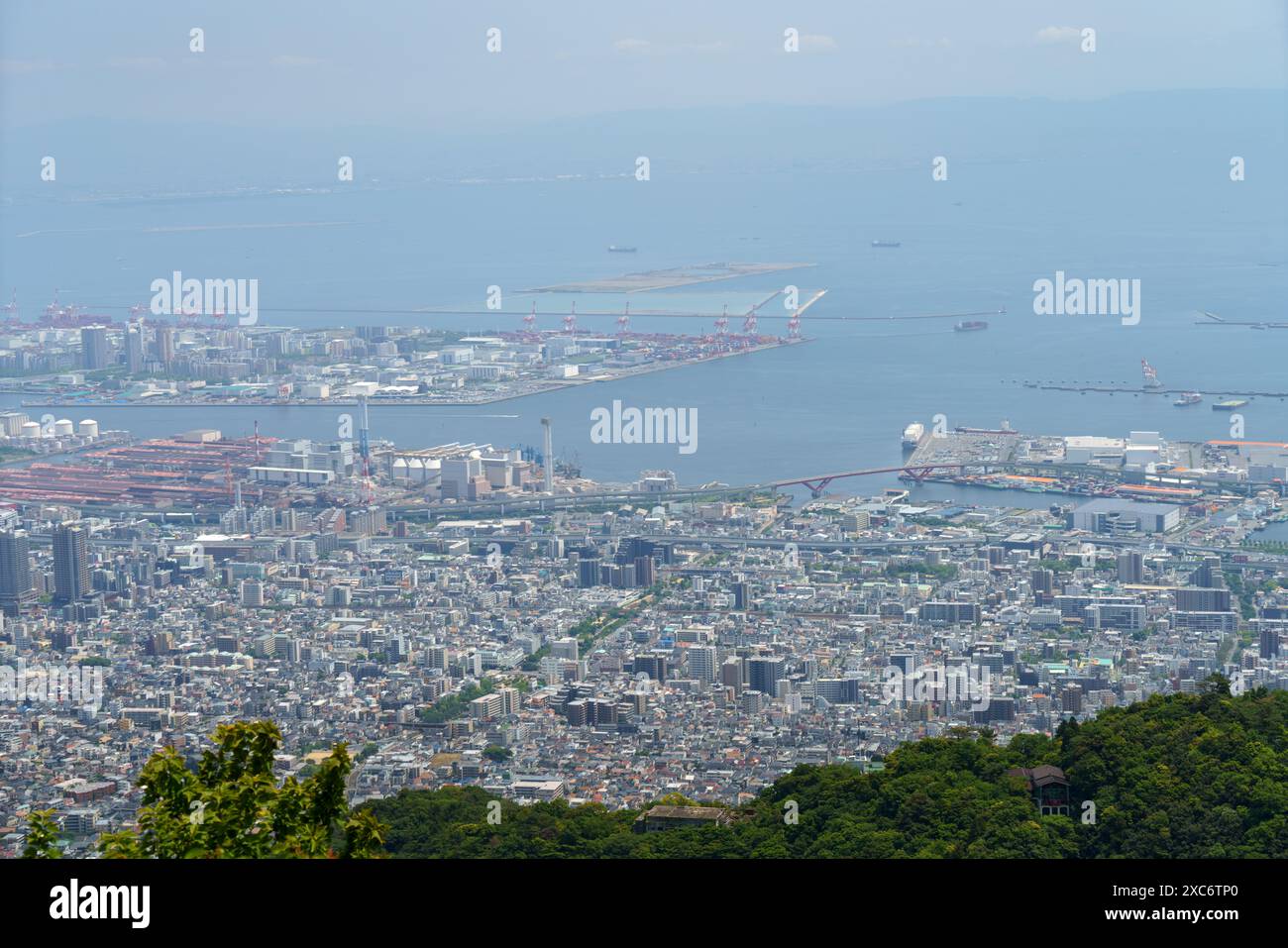 Stunning view of Kobe, Japan, from an elevated vantage point, likely ...