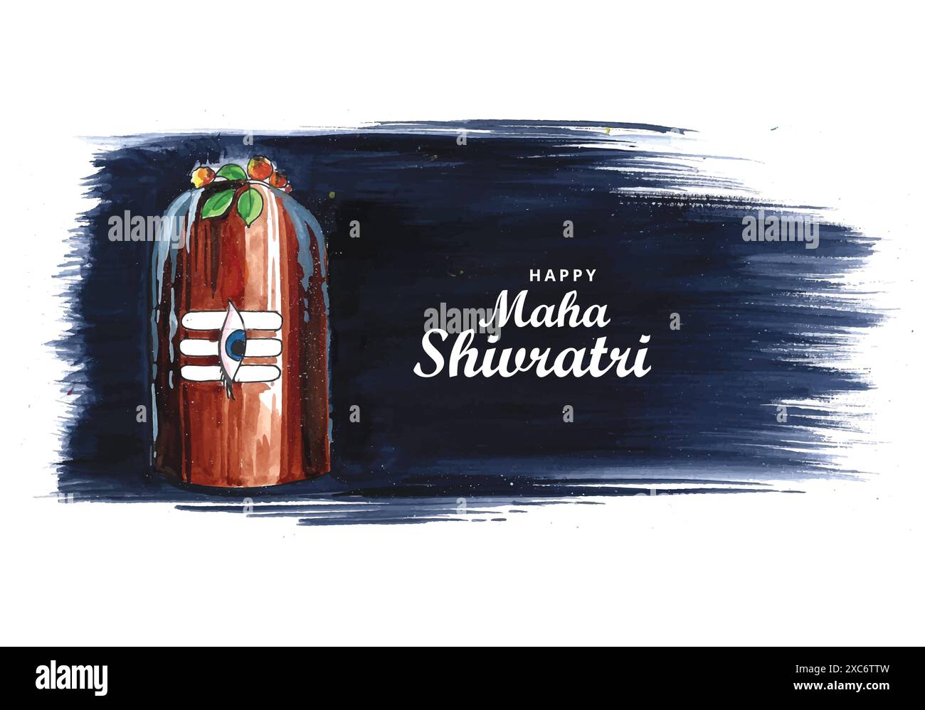 Beautiful happy maha shivratri greeting card with shivling background ...