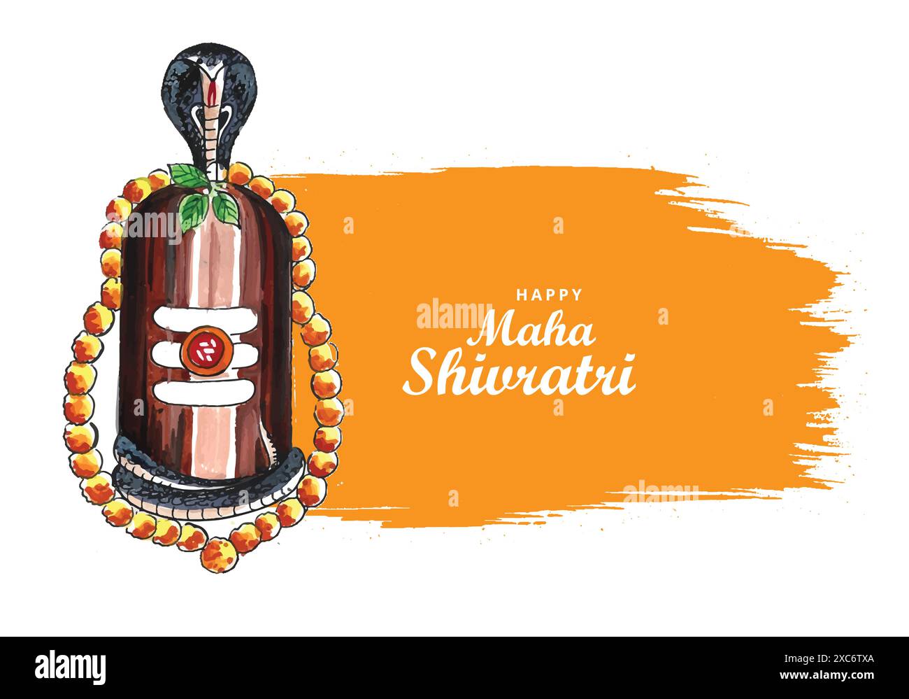 Beautiful happy maha shivratri greeting card with shivling background ...