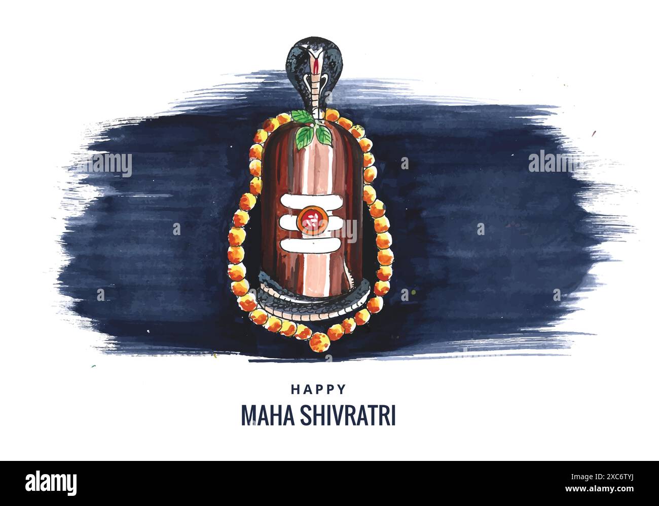 Beautiful happy maha shivratri greeting card with shivling background ...