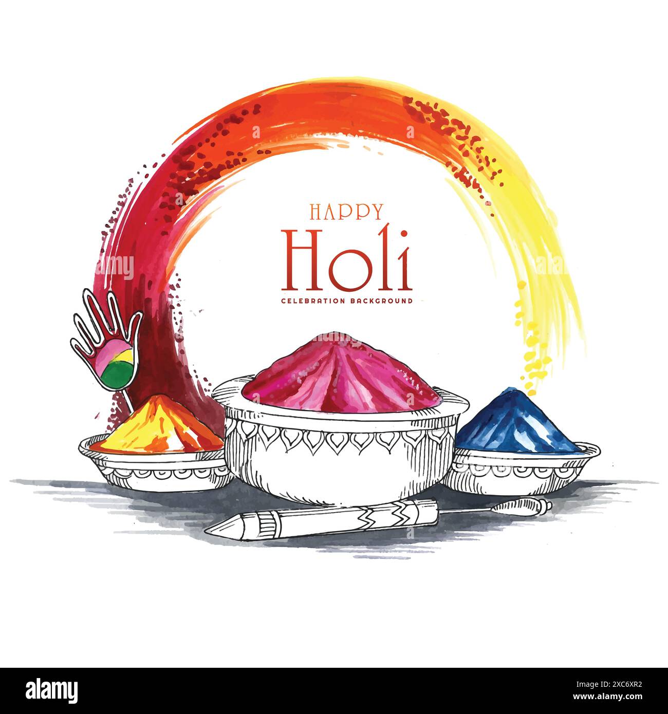 Happy holi festival of colors celebration greetings card design Stock Vector Image & Art - Alamy