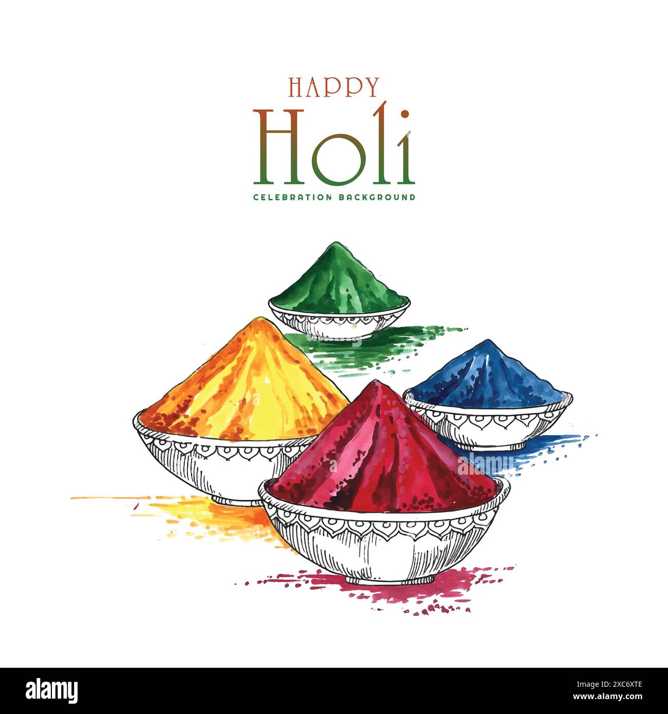 Happy holi festival of colors celebration greetings card design Stock Vector Image & Art - Alamy