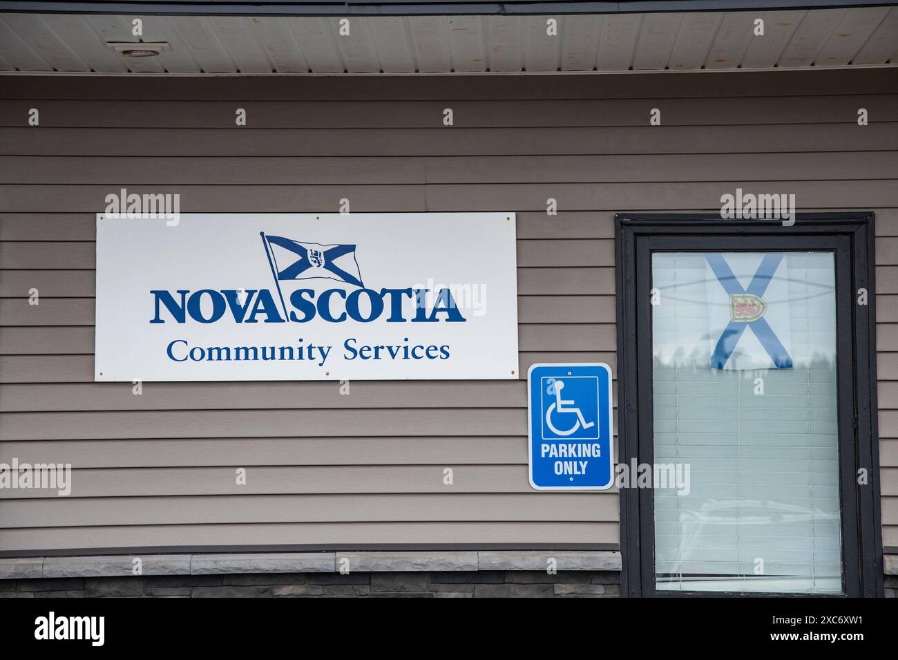 Nova Scotia Community Services sign in downtown St. Peter’s, Nova ...