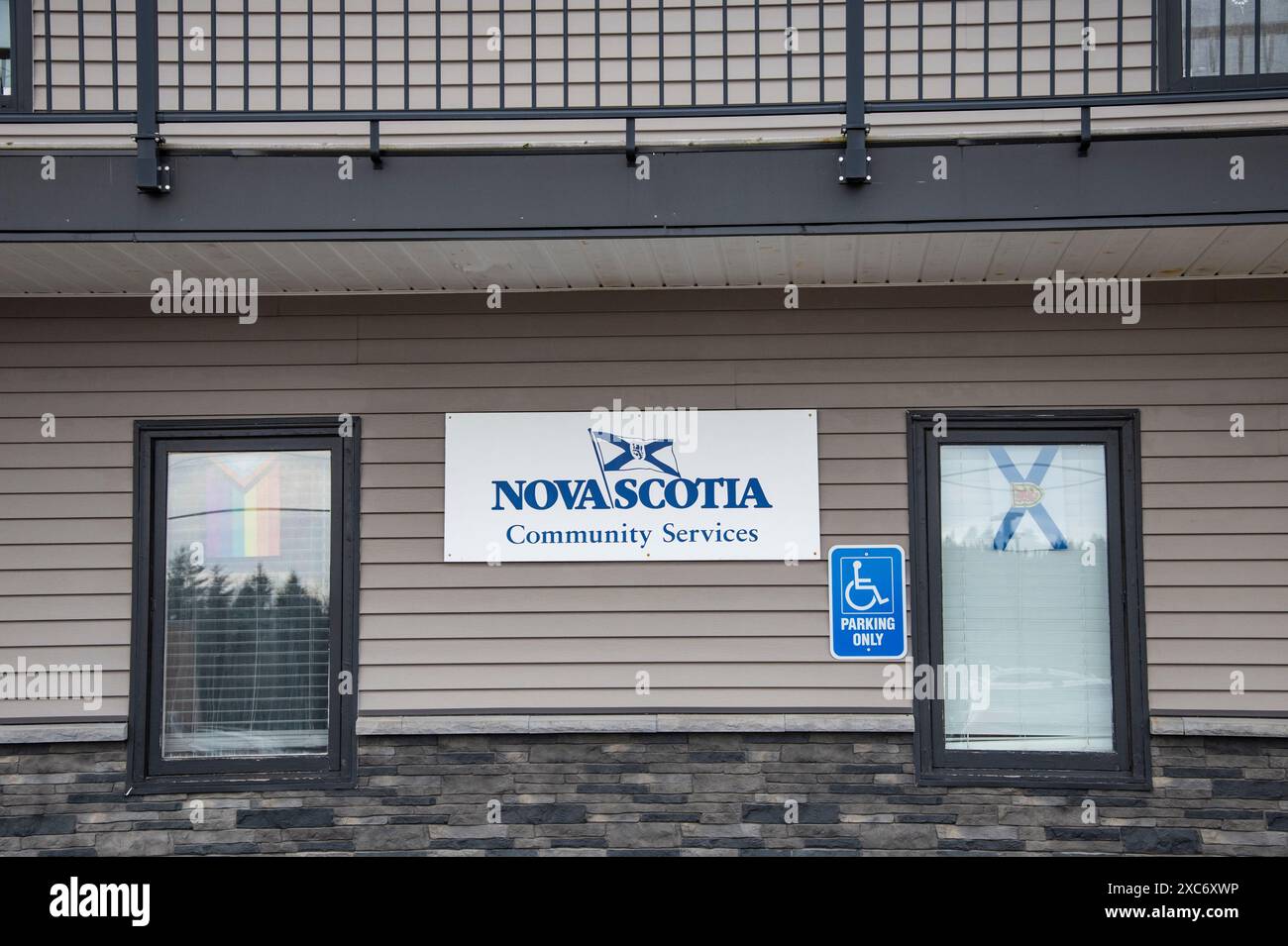 Nova Scotia Community Services sign in downtown St. Peter’s, Nova ...