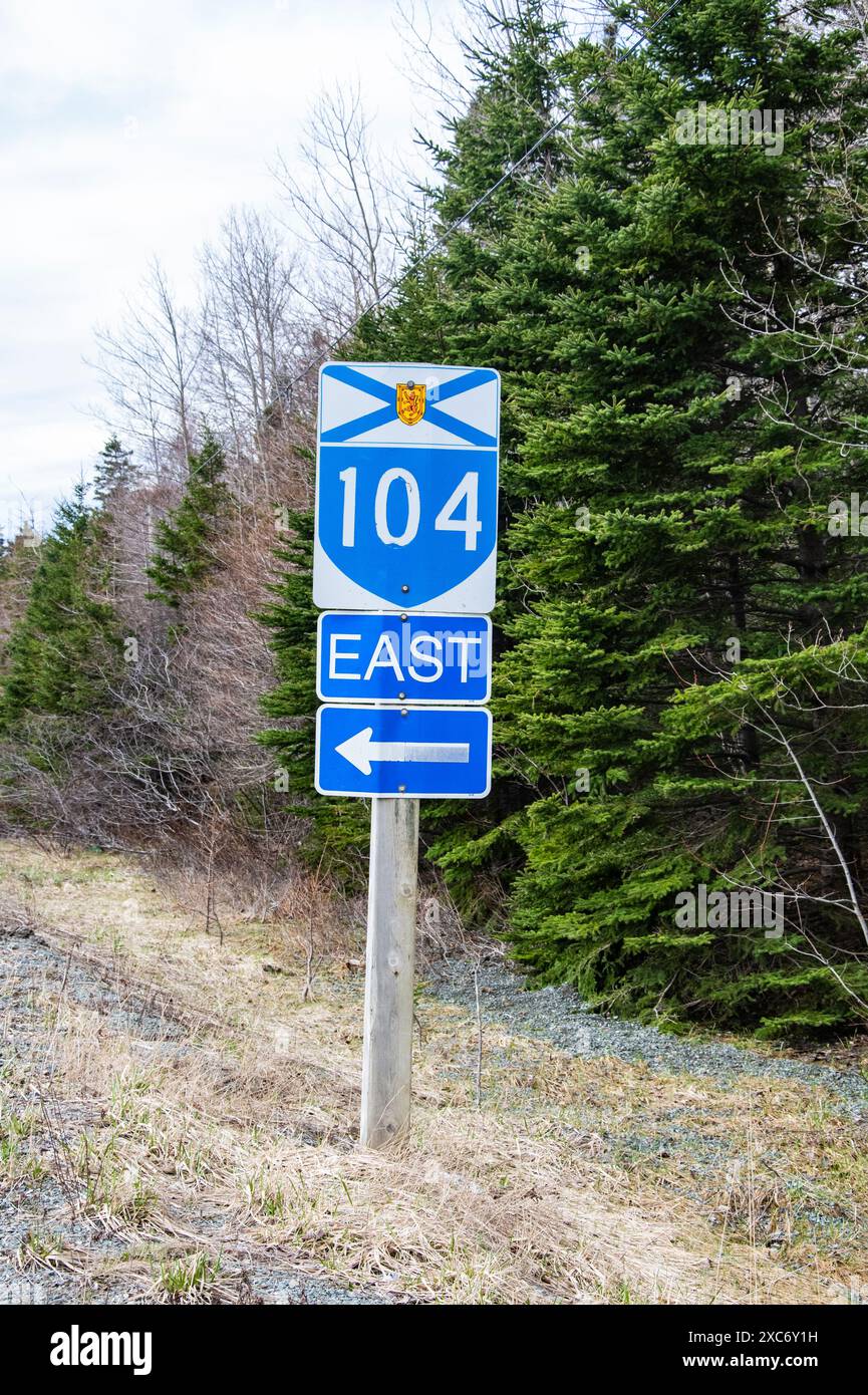 NS 104 east sign in Port Hawkesbury, Nova Scotia, Canada Stock Photo ...