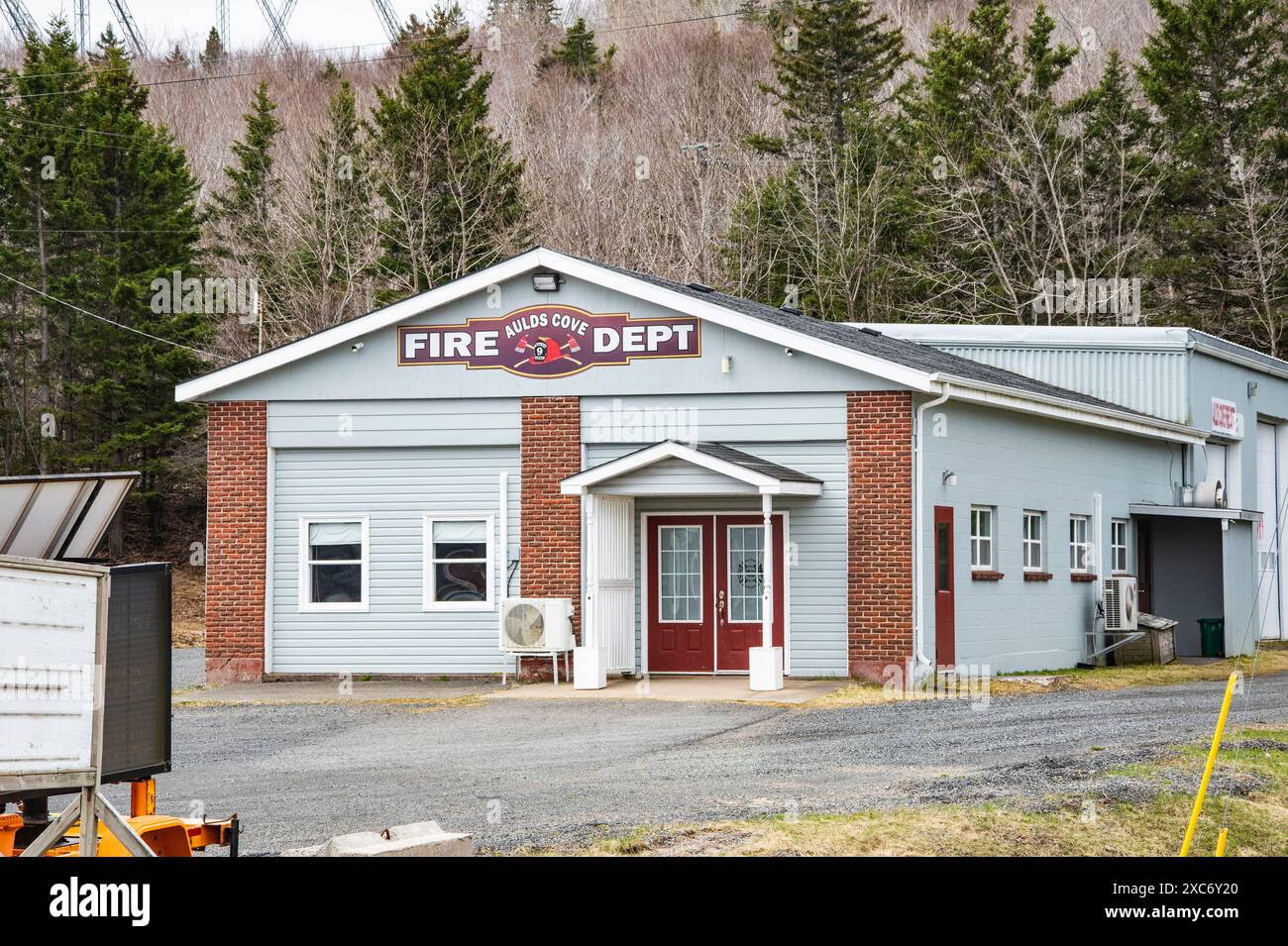 Fire department on NS 104 in Aulds Cove, Nova Scotia, Canada Stock ...