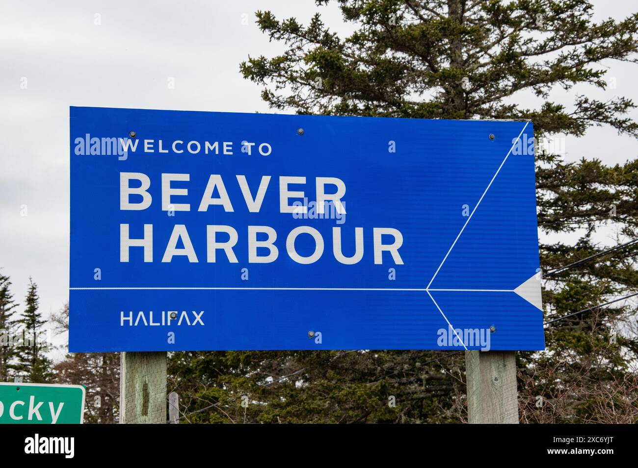 Welcome to Beaver Harbour and Rocky Brook signs on highway 7 in Nova ...