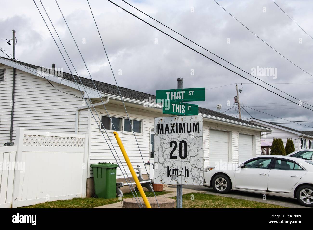 This and That Street signs in Porters Lake, Nova Scotia, Canada Stock ...