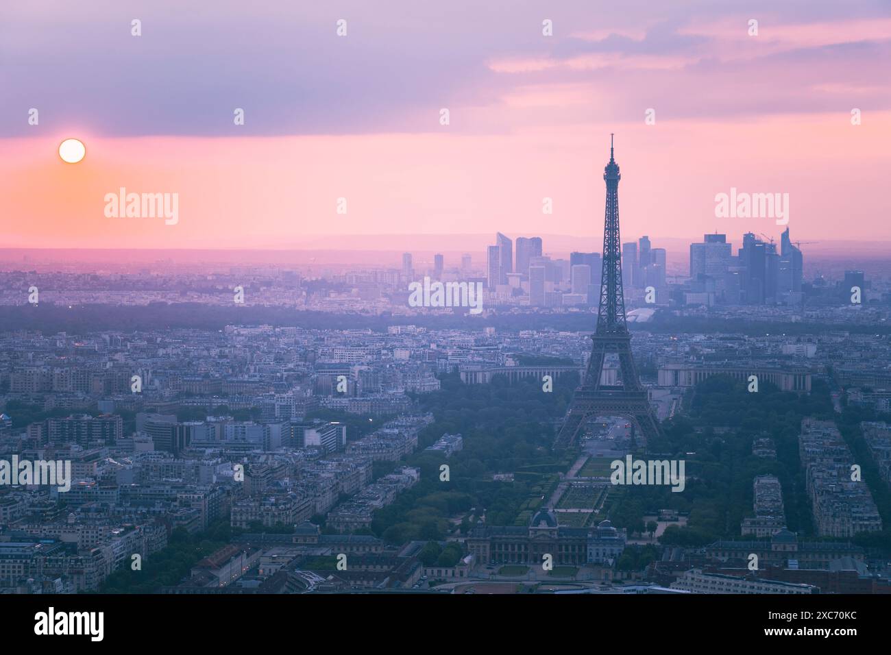 Capital of France Paris with Eiffel towel from above, beautiful ...