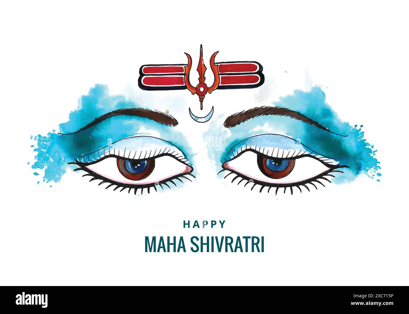 Hindu maha shivratri lord shiva eyes sketch card design Stock Vector ...