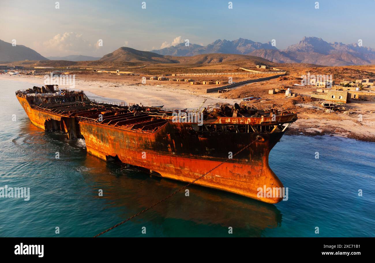 Gulf Dove is a wreck stuck on the beach near the village of Delisha on ...