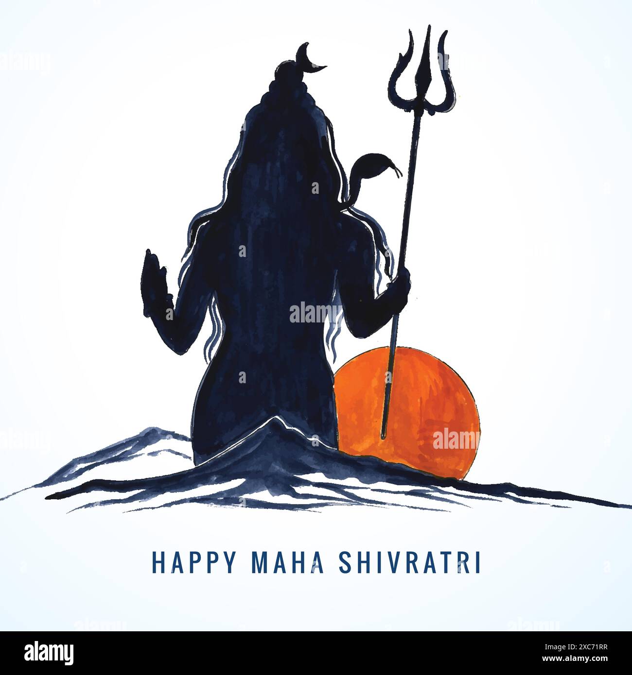 Hand draw lord shiva holiday maha shivratri card background Stock ...