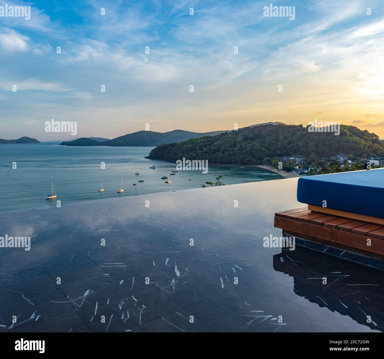 Rooftop bar view in Ao Yon Yai beach in Phuket, Thailand Stock Photo ...