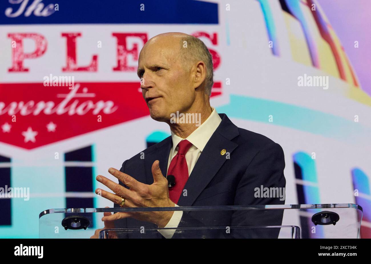 Detroit, Michigan, USA. 14th June, 2024. Sen. Rick Scott speaks at the ...