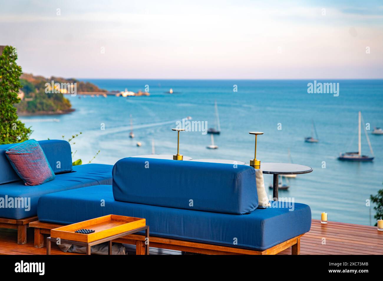 Rooftop bar view in Ao Yon Yai beach in Phuket, Thailand Stock Photo ...