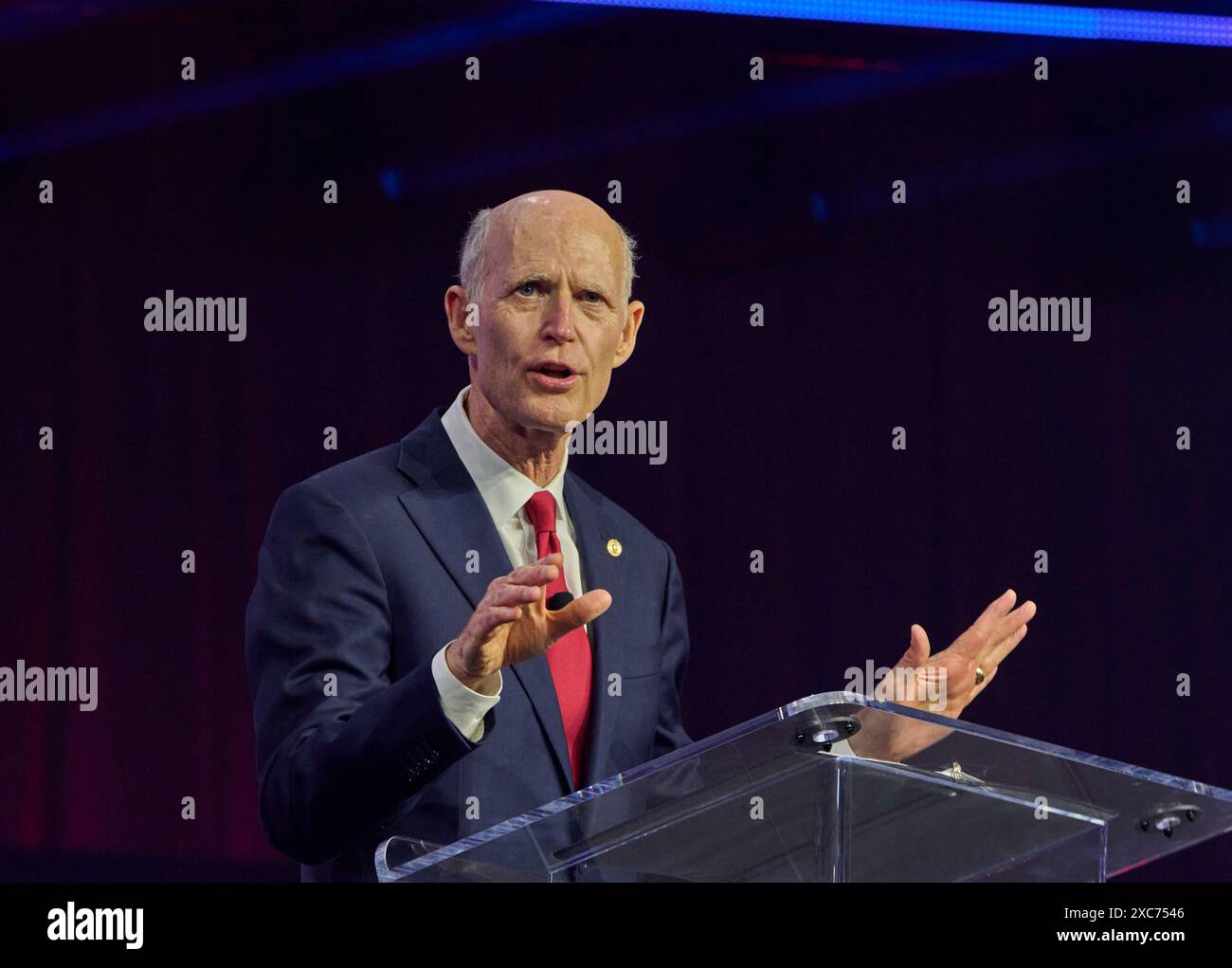 Detroit, Michigan, USA. 14th June, 2024. Sen. RICK SCOTT speaks at the ...