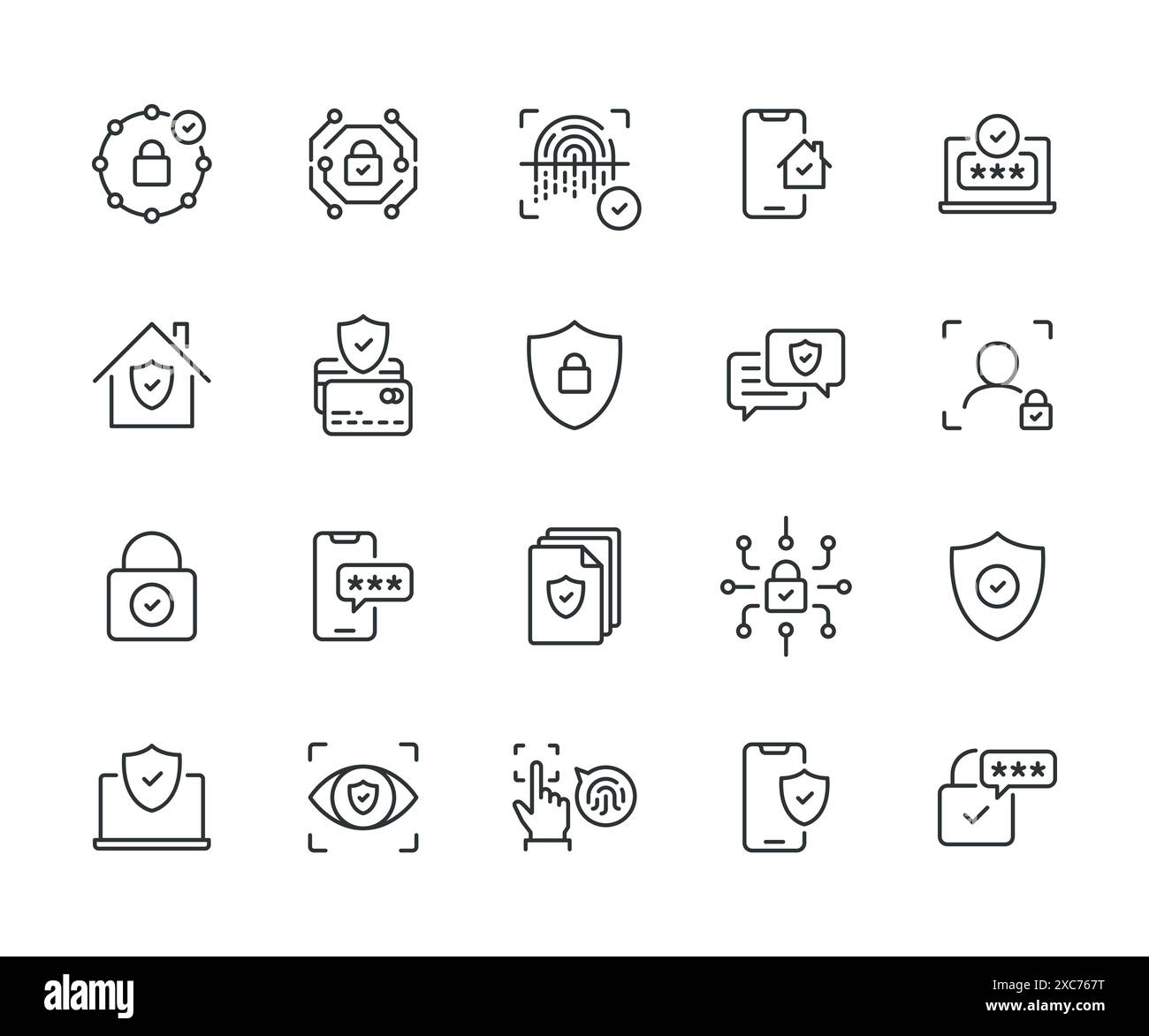 Cyber id icon set hi-res stock photography and images - Alamy
