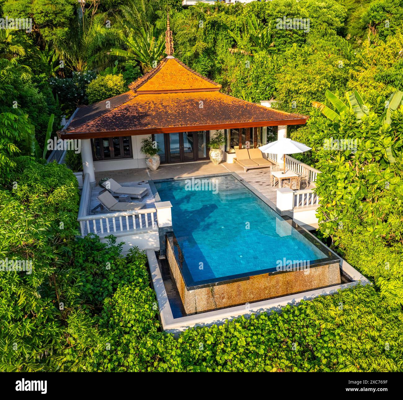 Aerial view at trisara beach in Bang Tao, Phuket, Thailand Stock Photo ...