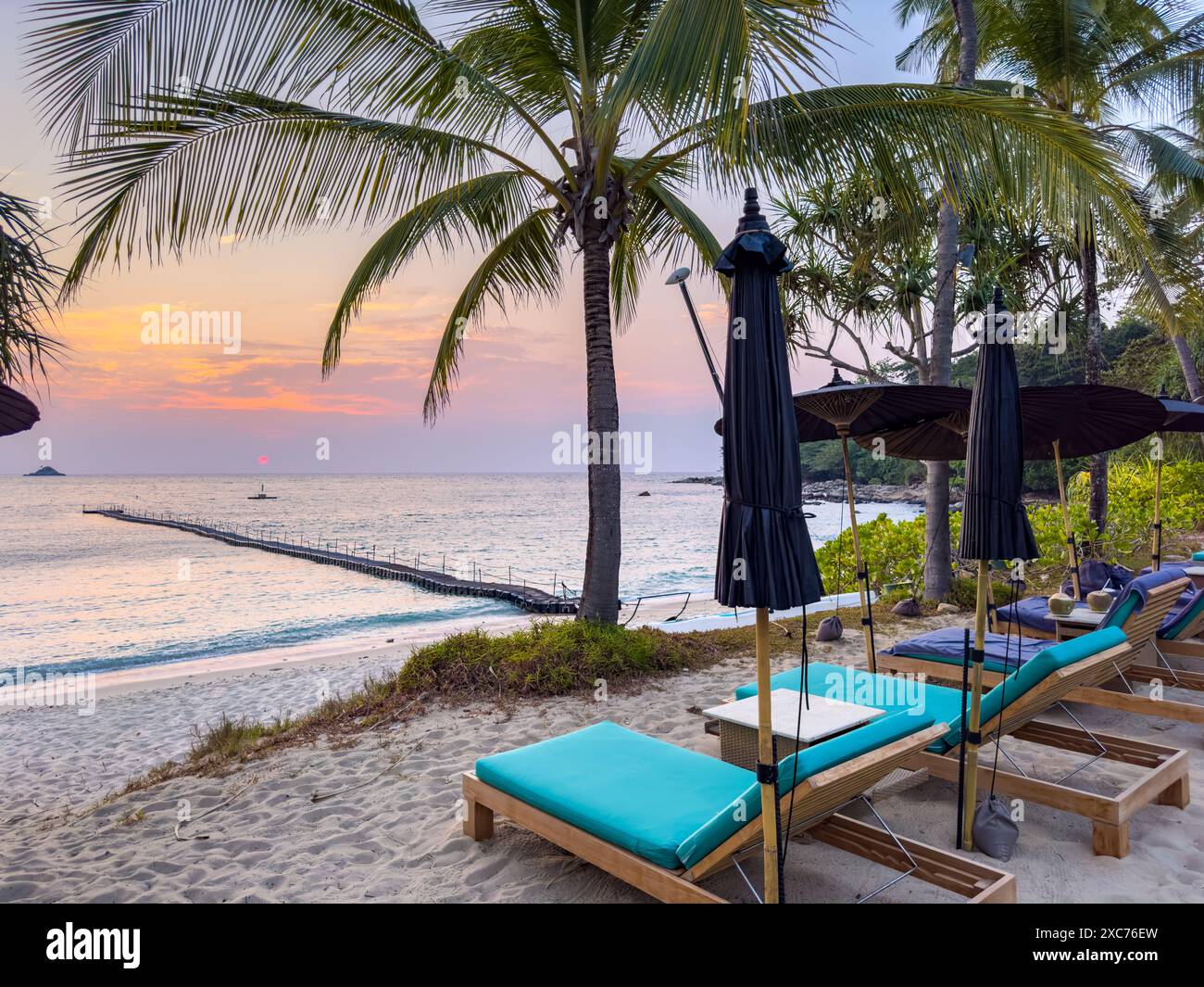 Aerial view at trisara beach in Bang Tao, Phuket, Thailand Stock Photo ...