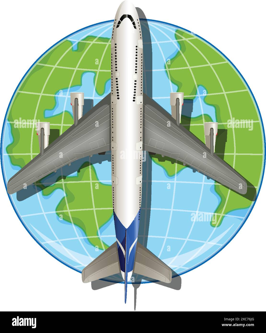 Airplane flying over a world map Stock Vector Image & Art - Alamy