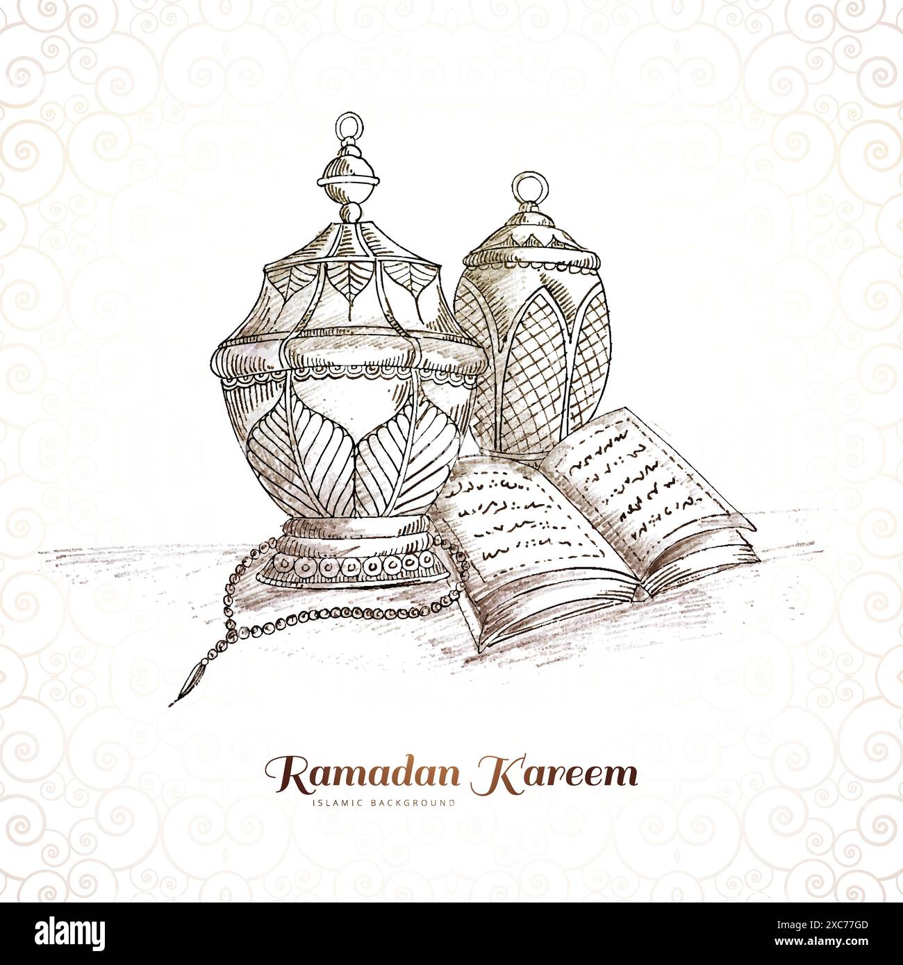 Hand draw arabic lamps sketch card design Stock Vector Image & Art - Alamy