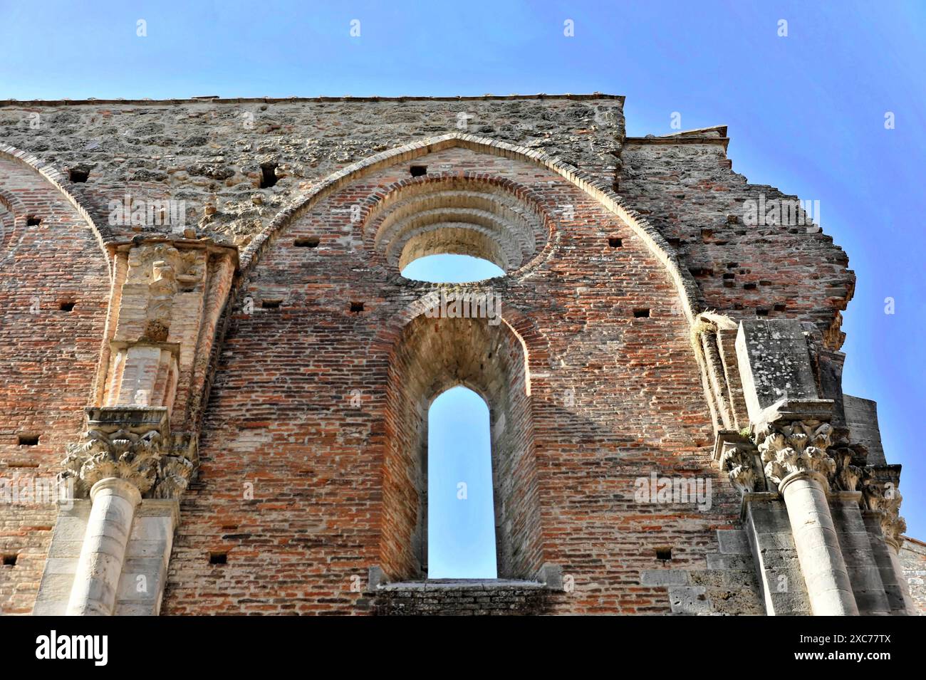 Church ruins of the Cistercian Abbey of San Galgano, Abbazia San ...