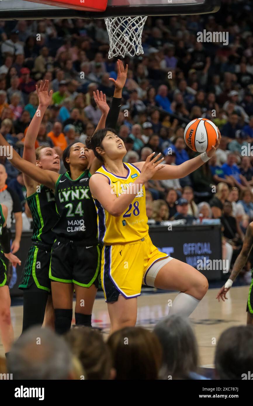 Minneapolis, Minnesota, USA. 14th June, 2024. Los Angeles Sparks center ...