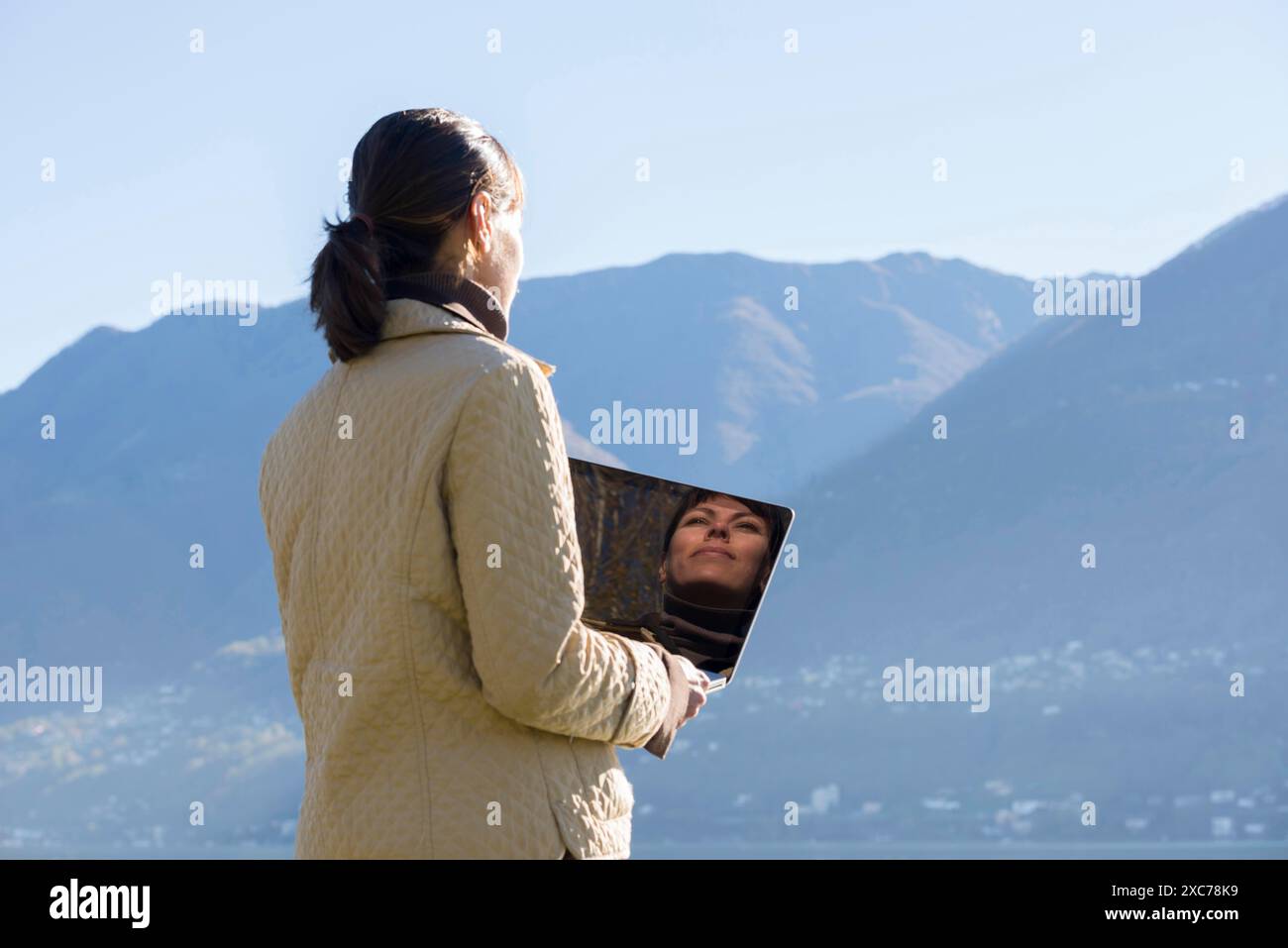 Face reflected on computer screen hi-res stock photography and images ...