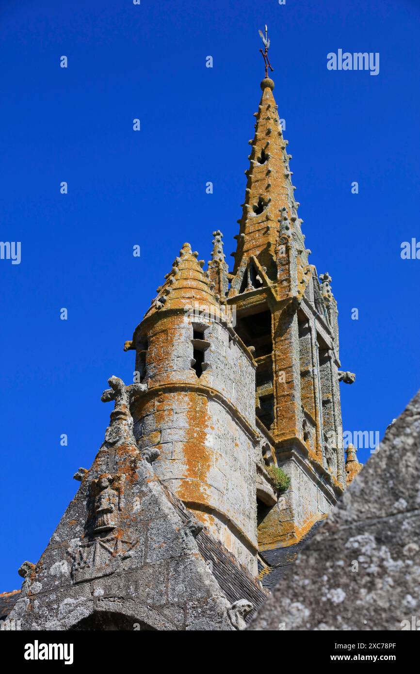 Eglise Saint-Nonna church in the Flamboyant Gothic style, Penmarch ...