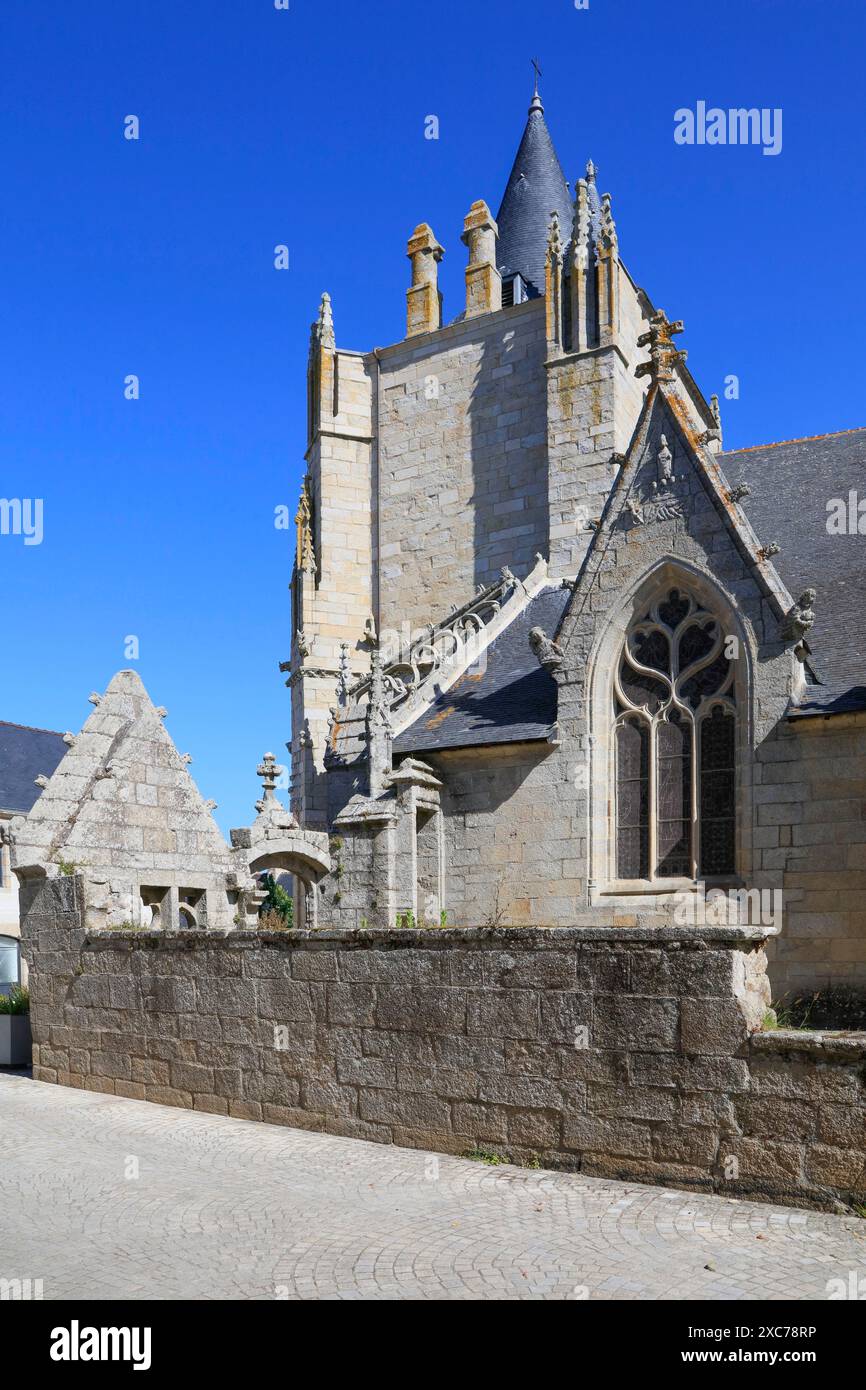 Eglise Saint-Nonna church in the Flamboyant Gothic style, Penmarch ...