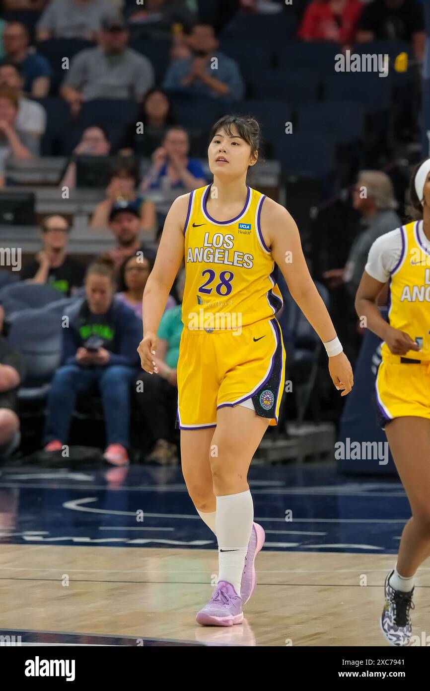 Minneapolis, Minnesota, USA. 14th June, 2024. Los Angeles Sparks center ...